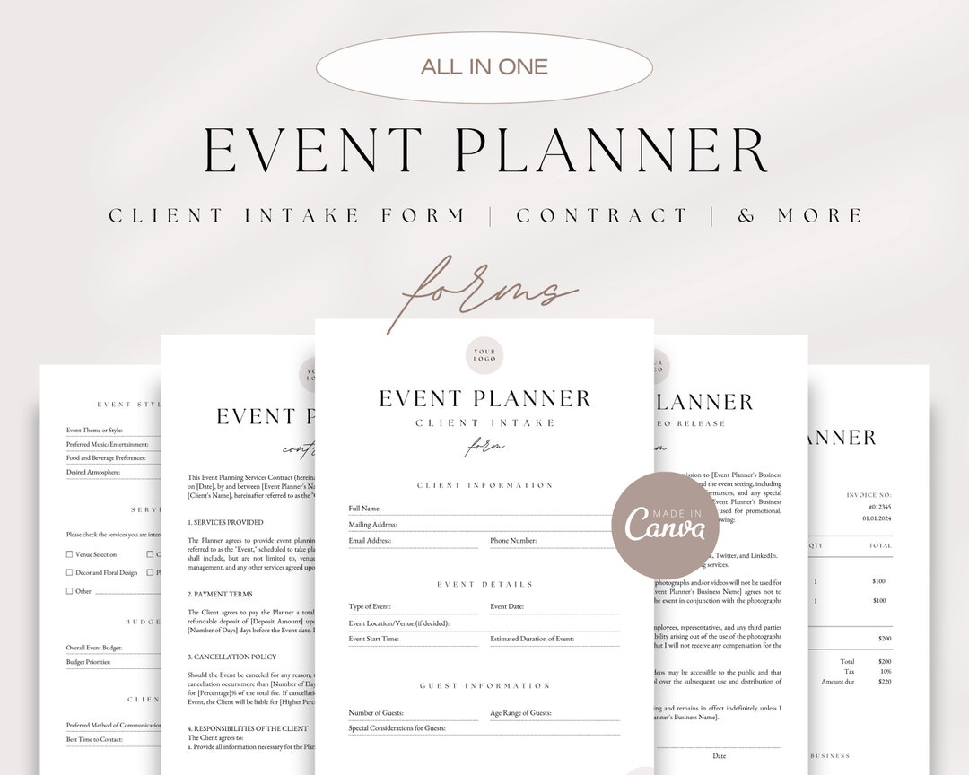 Event Planner Forms Bundle, Event Planner Client Forms, Event Planning ...