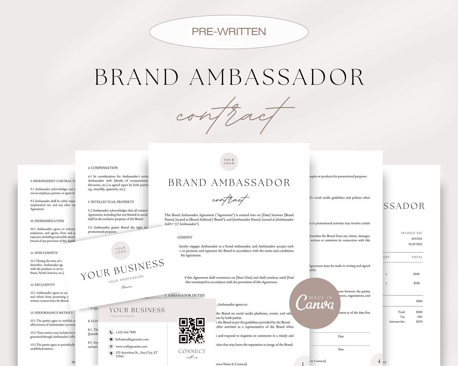 Editable Brand Ambassador Contract Template: Influencer Agreement ...