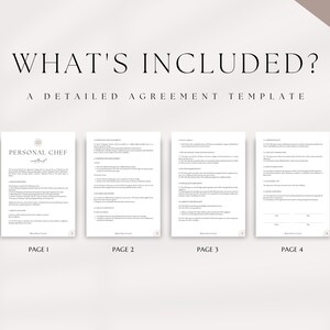 Personal Chef Service Agreement Template, Editable Private Chef Contract, Private Cooking ...