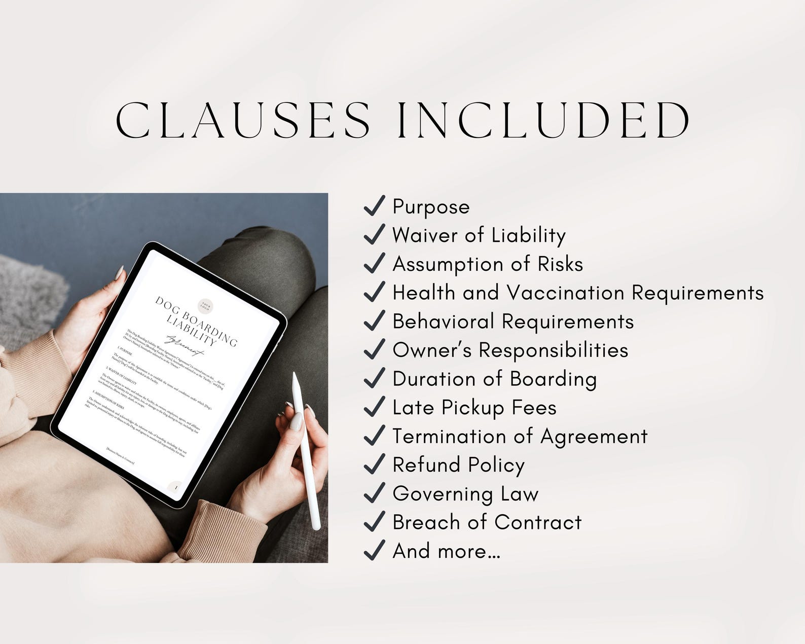 Dog Boarding Liability Waiver Template: Pet Care Service Agreement - Etsy