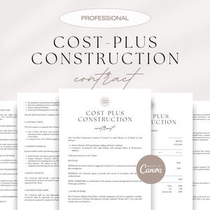 Professional Cost-plus Construction Contract, Cost-plus Building ...
