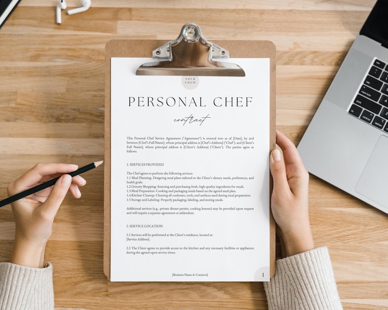 Personal Chef Service Agreement Template, Editable Private Chef ...