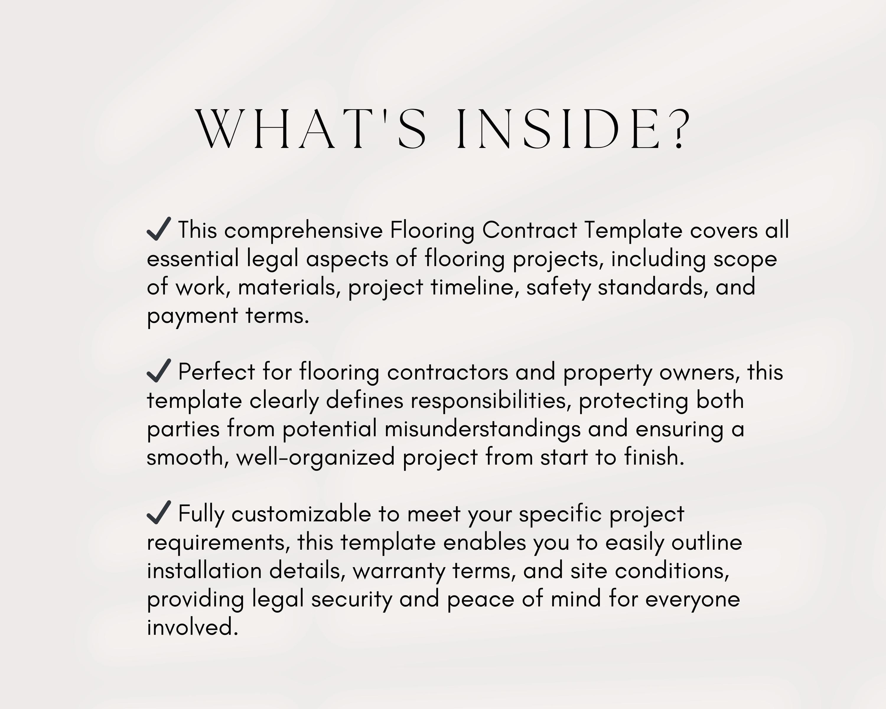 Editable Flooring Installation Contract, Flooring Services Agreement ...