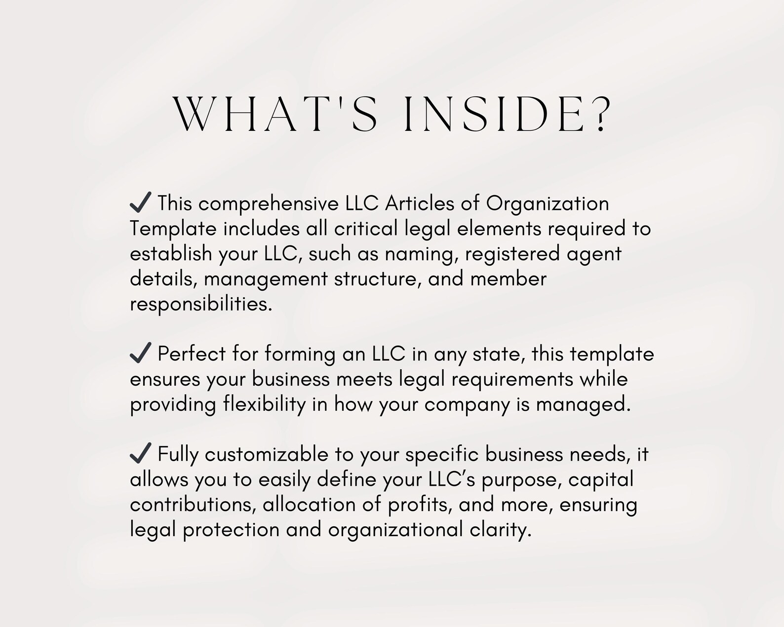 LLC Articles of Organization Template, Professional LLC Registration ...