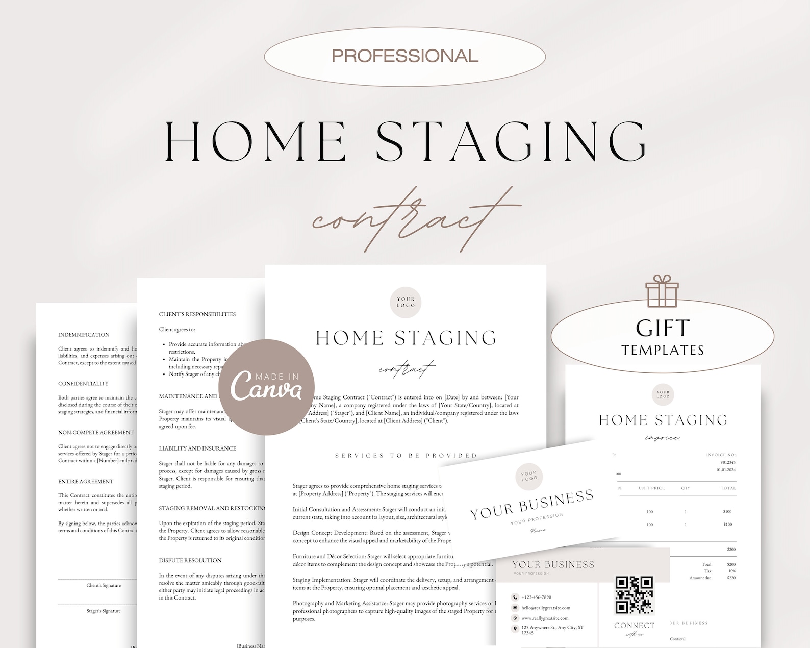 Home Staging Contract, Staging Services Arrangement, Editable Staging ...
