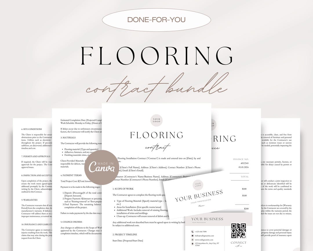 Flooring Contract Template Bundle, Flooring Installation Agreement ...