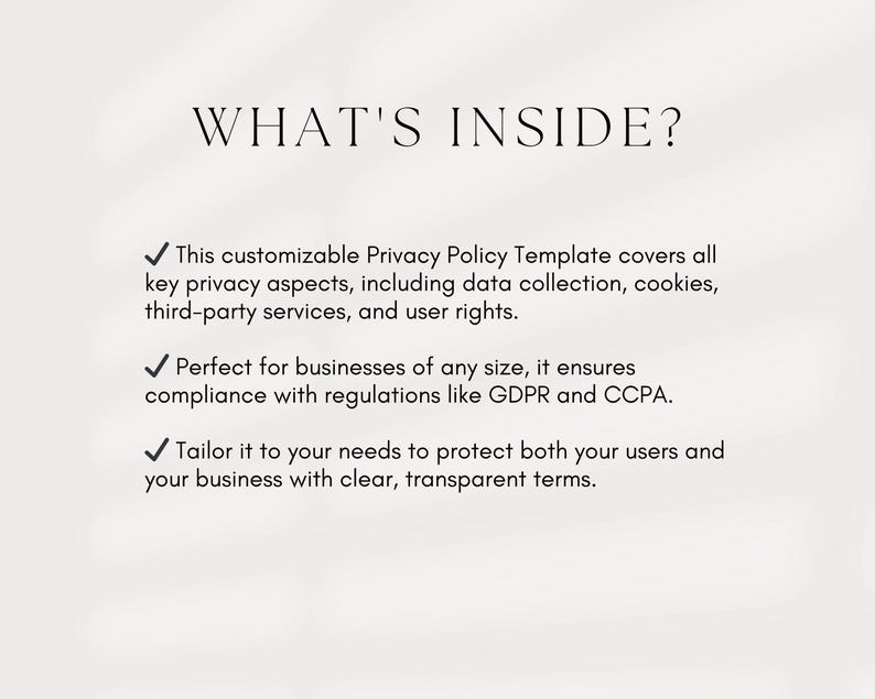 Website Privacy Policy Template, Online Privacy Policy, Data Protection ...