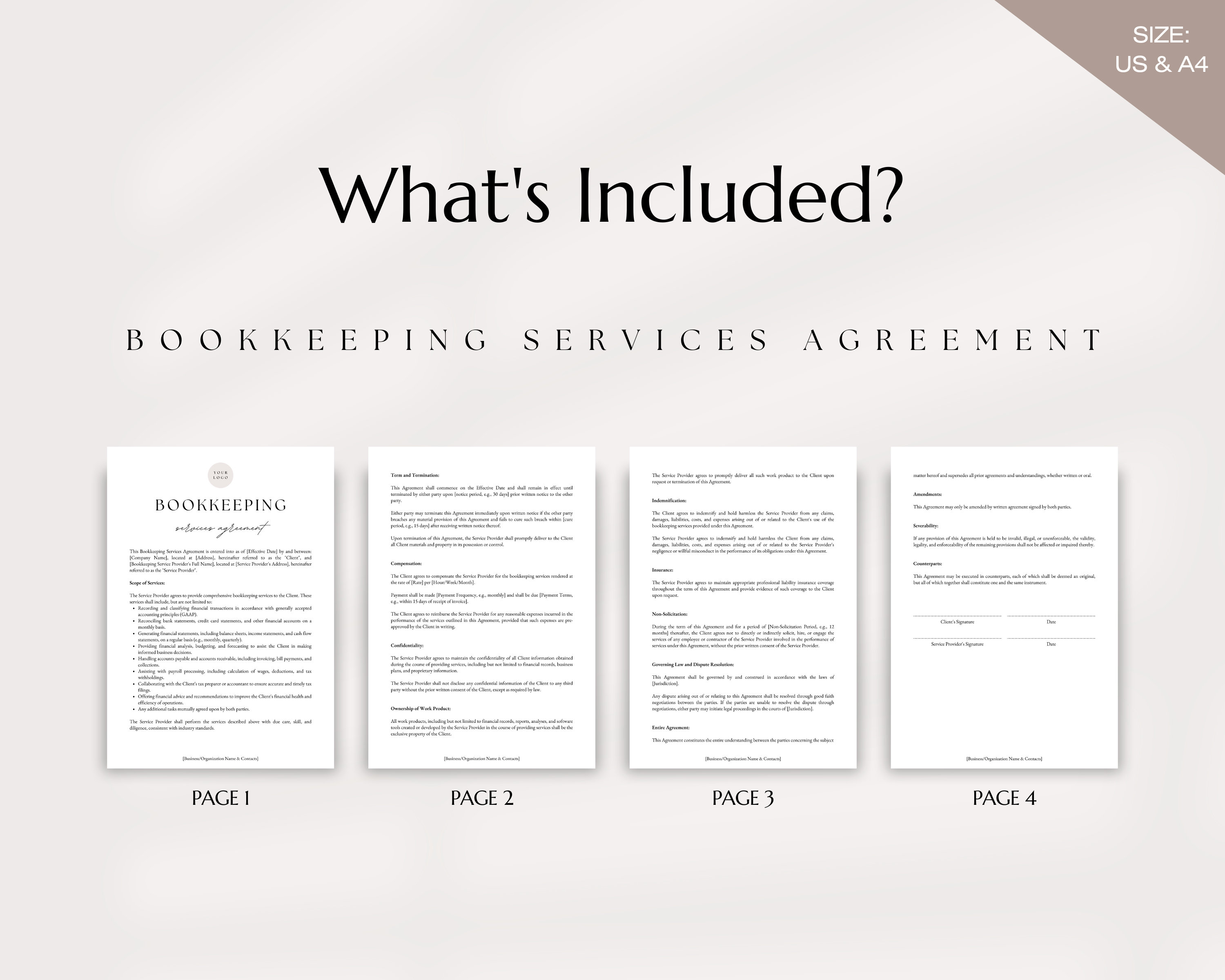 Editable Bookkeeping Contract, Bookkeeping Services Agreement Template ...