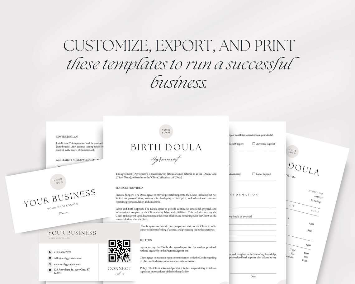 Birth Doula Forms Bundle, Doula Contract, Doula Consultation Form ...
