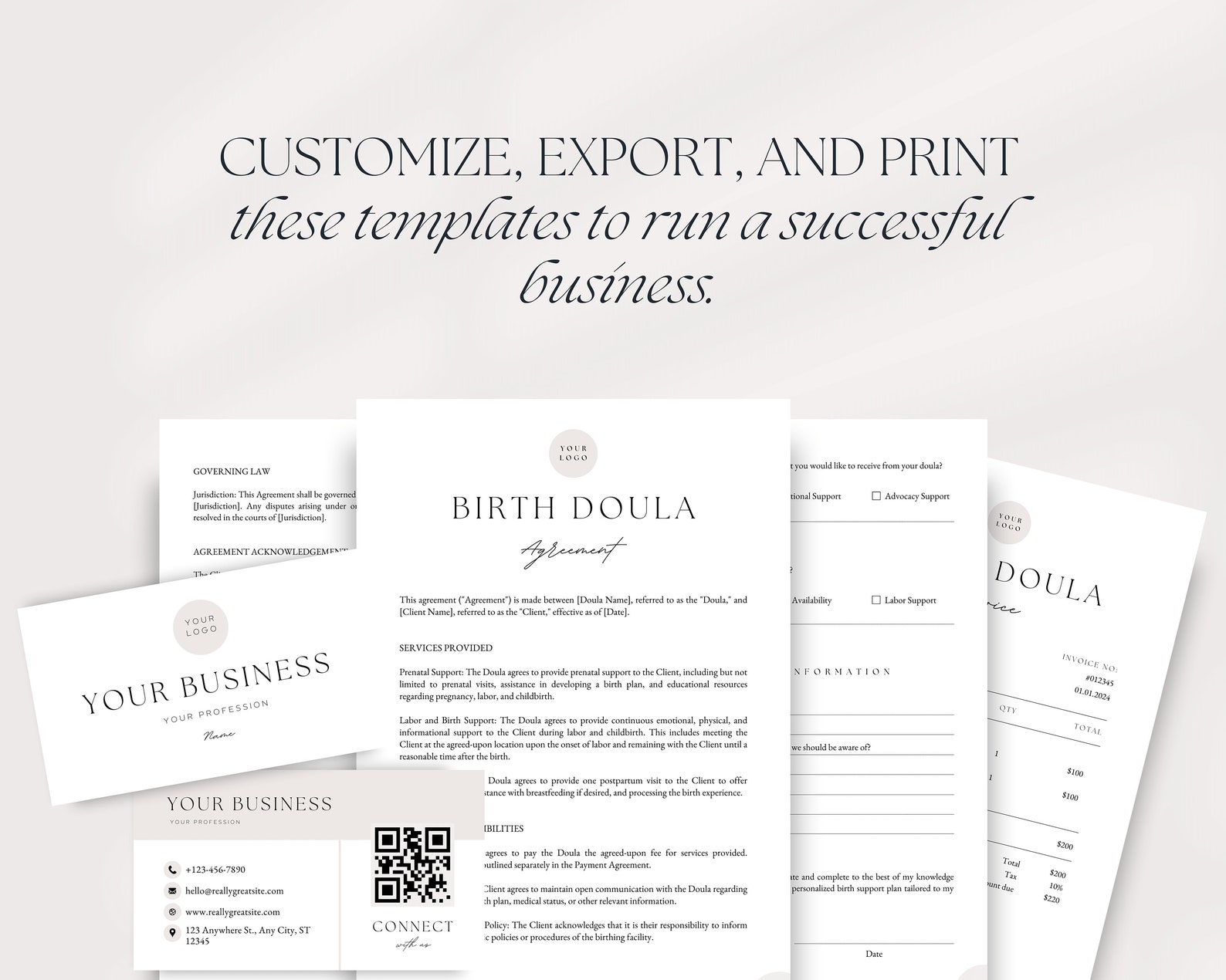 Birth Doula Forms Bundle, Doula Contract, Doula Consultation Form ...