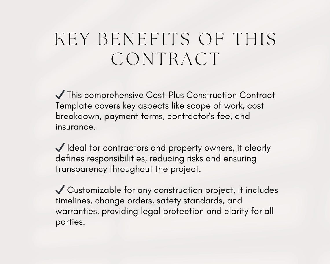Cost-plus Construction Contract Template, Cost-plus Building Agreement ...