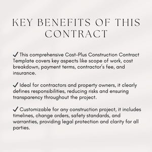 Cost-plus Construction Contract Template, Cost-plus Building Agreement ...