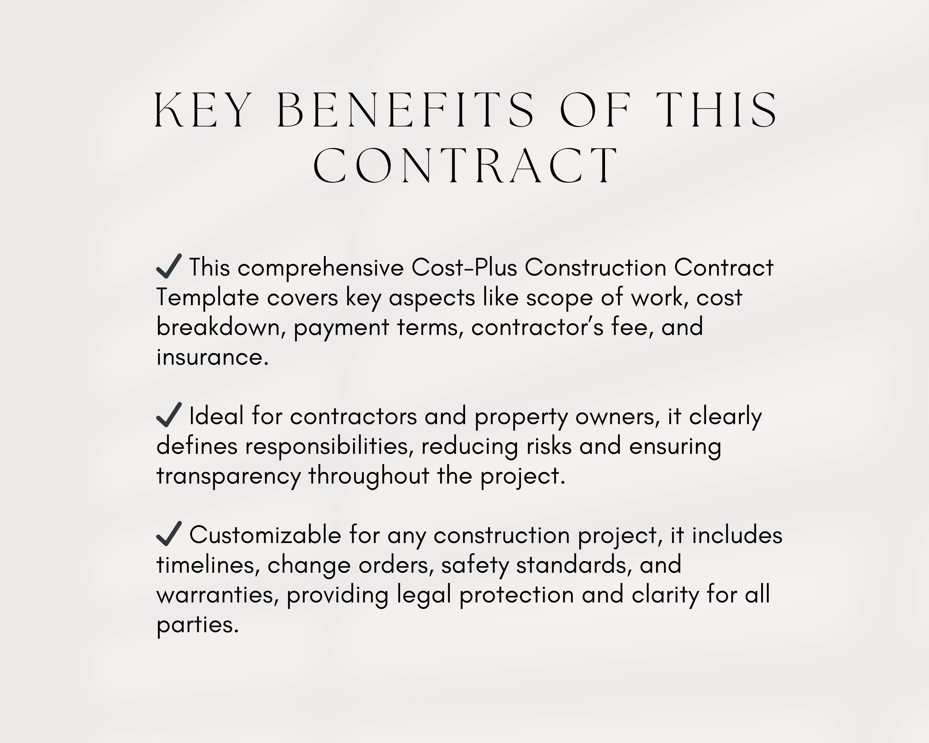 Professional Cost-plus Construction Contract, Cost-plus Building ...