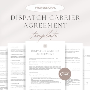 Professional Dispatch Carrier Agreement, Dispatch Service Agreement ...