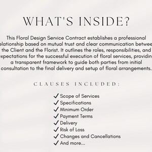 Floral Design Service Contract Template: Editable Florist Agreement ...