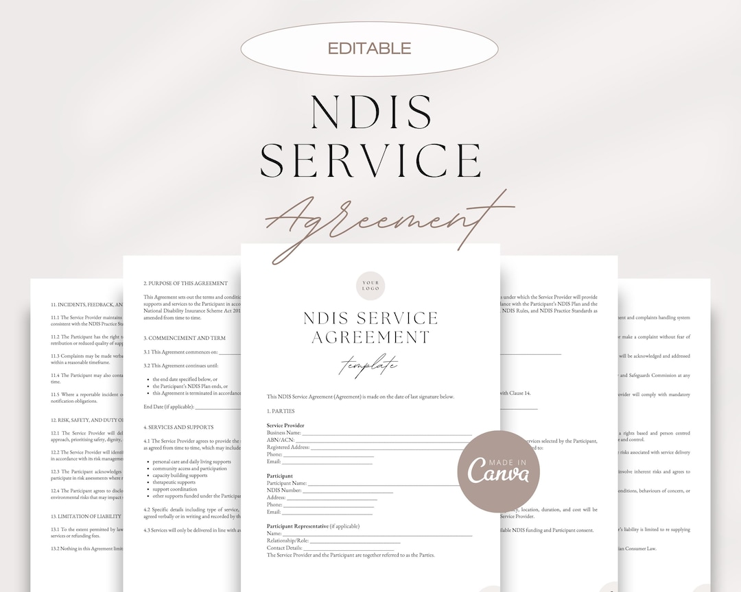 NDIS Service Agreement Template, Comprehensive Provider Agreement ...