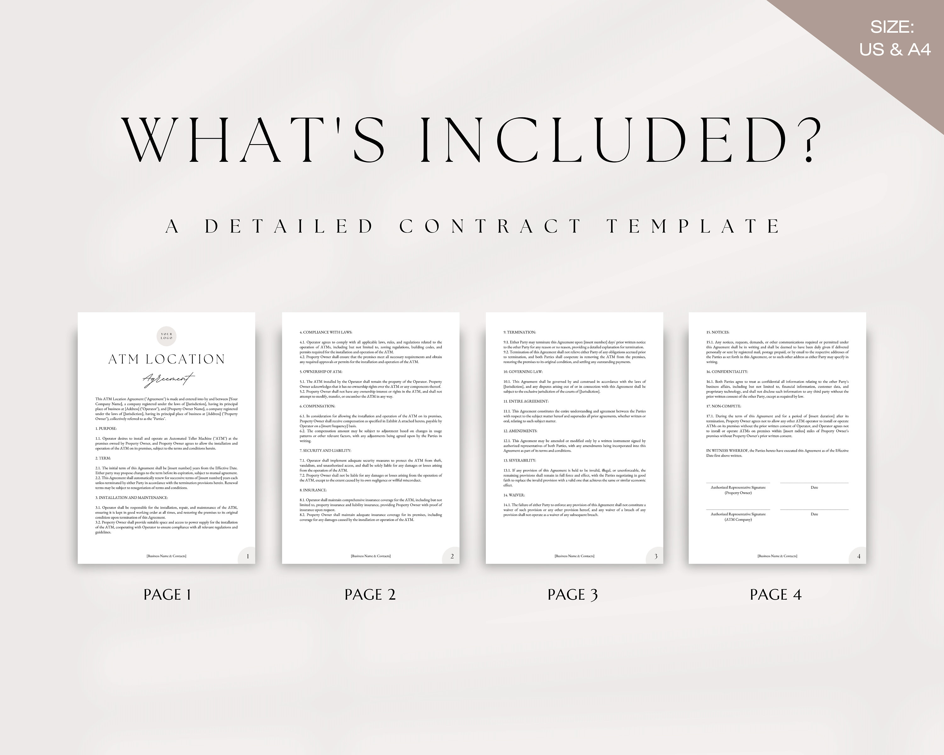 ATM Location Agreement, ATM Contract Template, Cashpoint Site Agreement ...