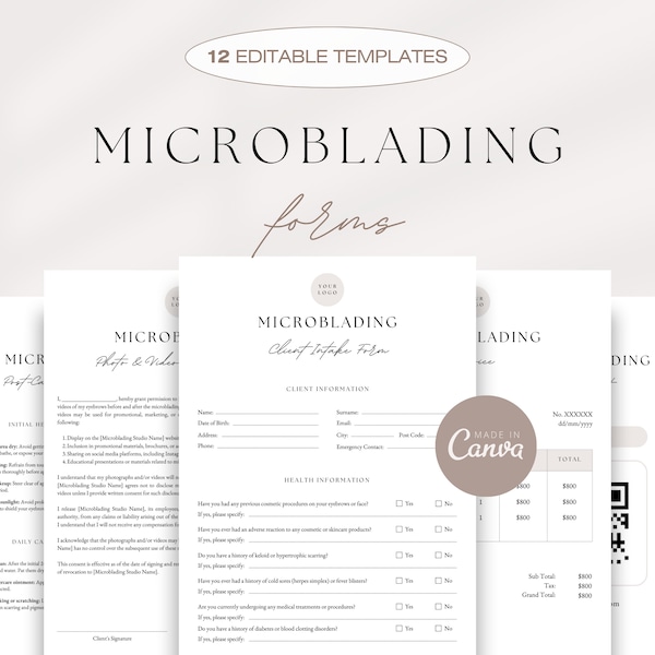 Microblading Intake Forms - Etsy