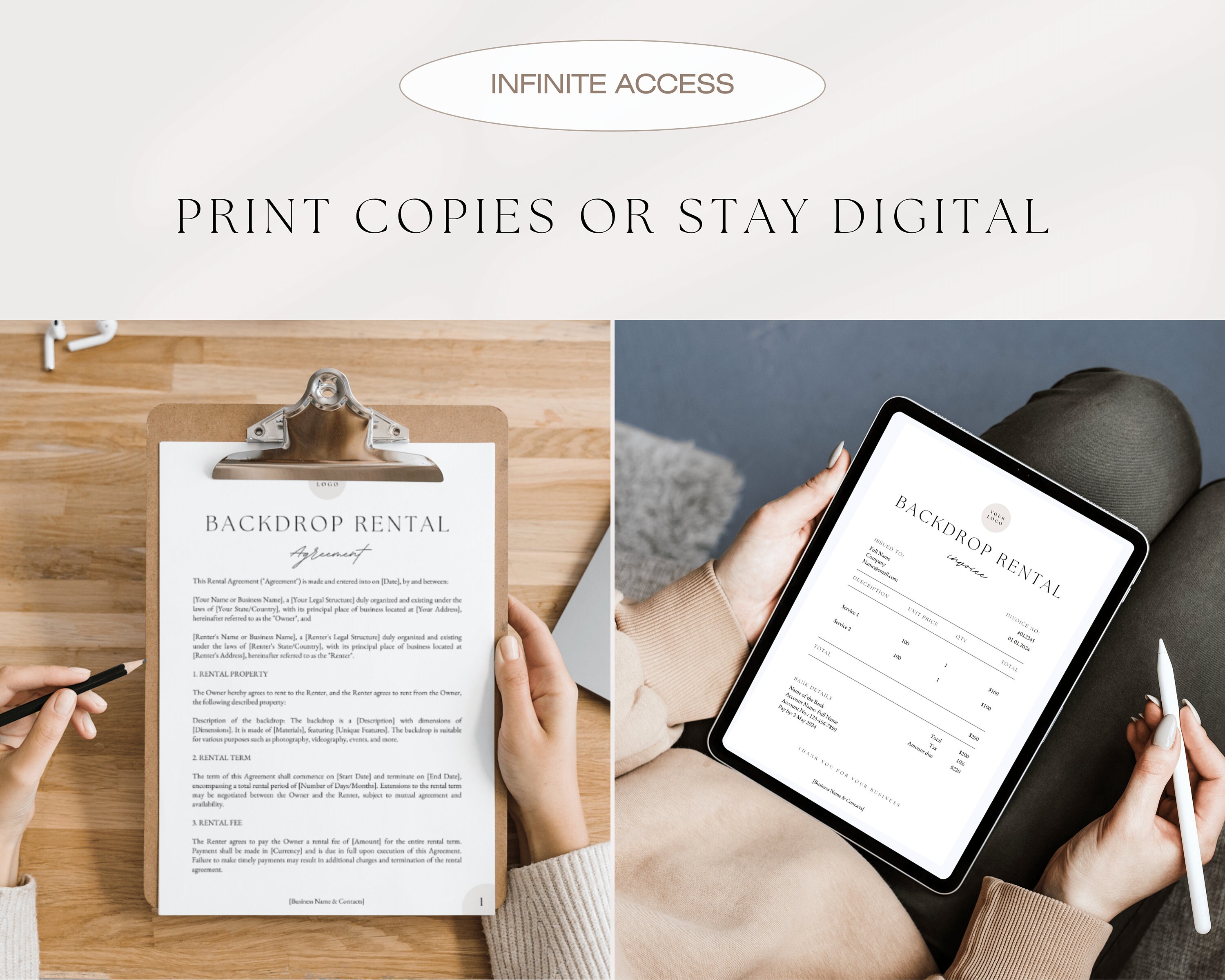 Professional Backdrop Rental Agreement, Backdrop Lease Agreement ...