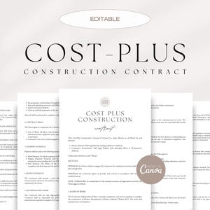 Cost-plus Construction Contract Template, Cost-plus Building Agreement ...