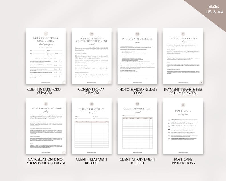 Body Sculpting & Body Contouring Intake and Consent Forms | Body ...