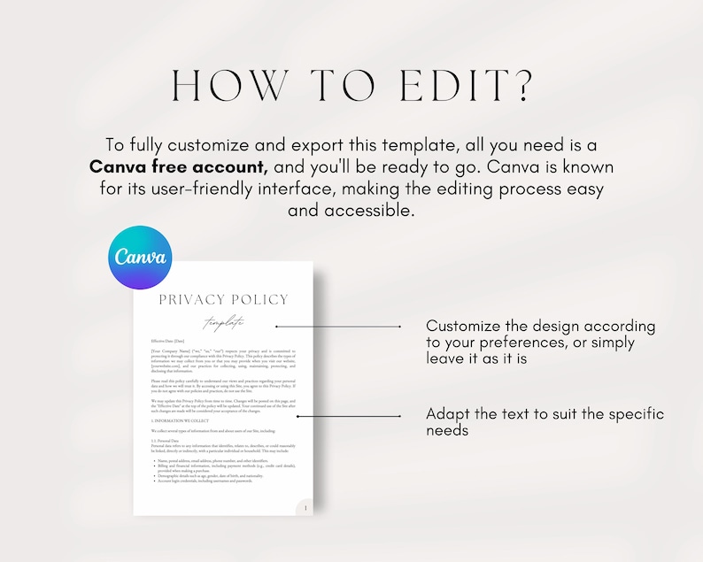 Website Privacy Policy Template, Online Privacy Policy, Data Protection ...