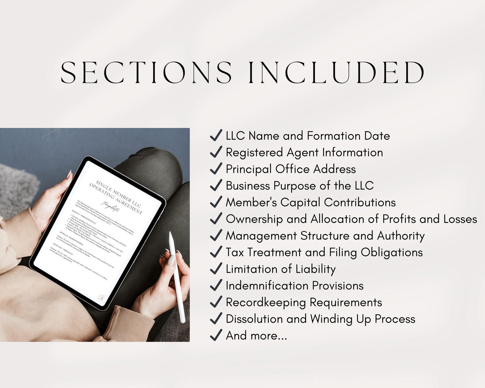 Single Member LLC Operating Agreement Template: Editable Canva Document ...