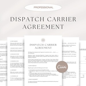 Dispatch Carrier Agreement Template: Logistics & Freight (editable ...