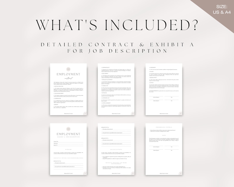 Professional Employment Contract Bundle, Employment Agreement Template ...