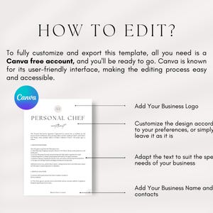 Personal Chef Service Agreement Template, Editable Private Chef ...