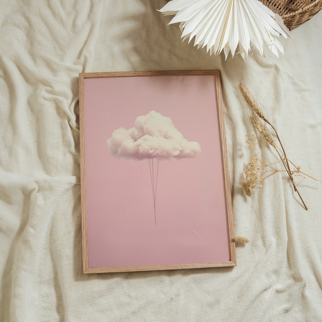 Light Pink Cloud Print, Light Pink Decor, Abstract Art Print ...