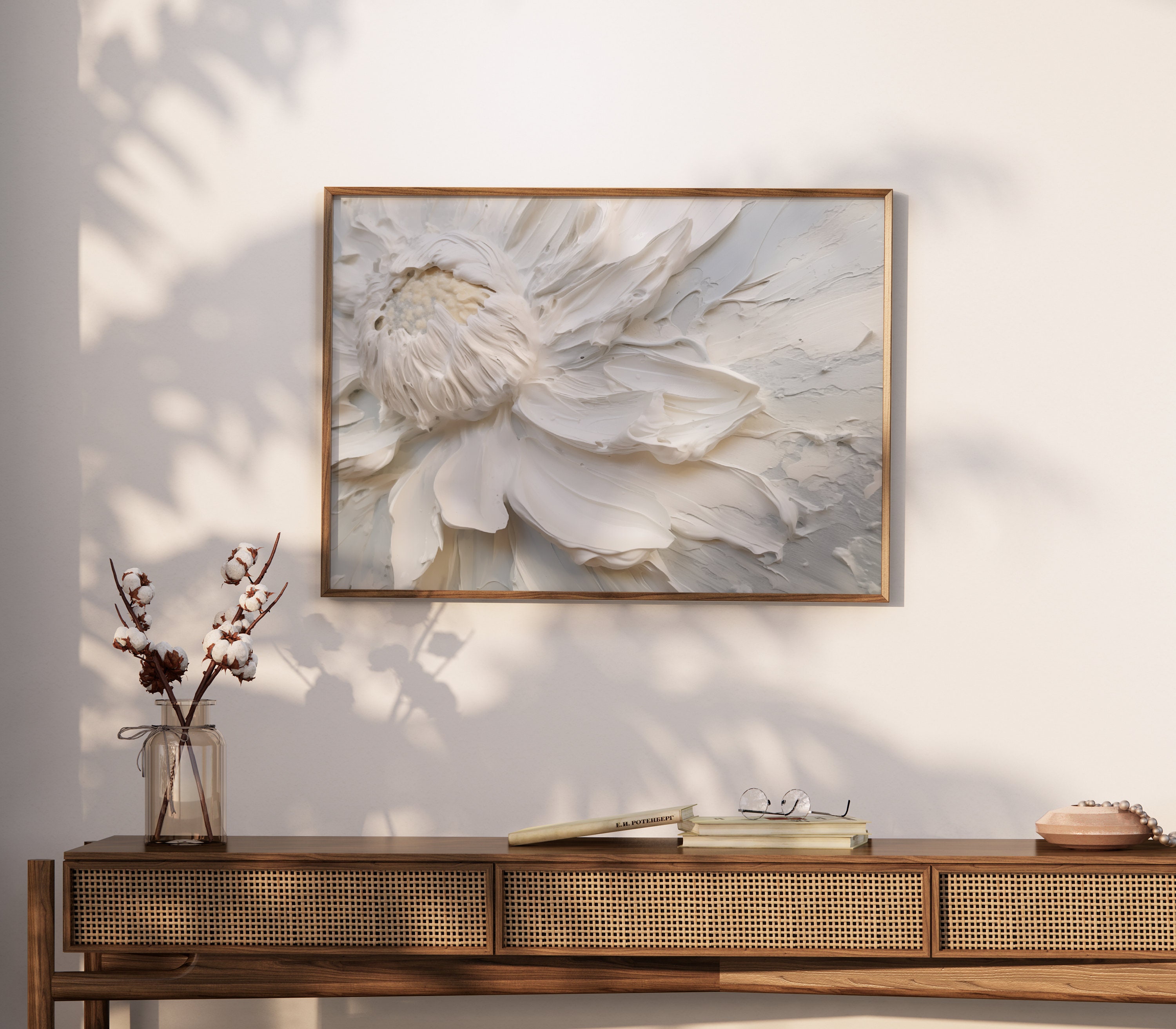 White Textured Wall Art, Texture Imitating Print, White Wall Art, White ...