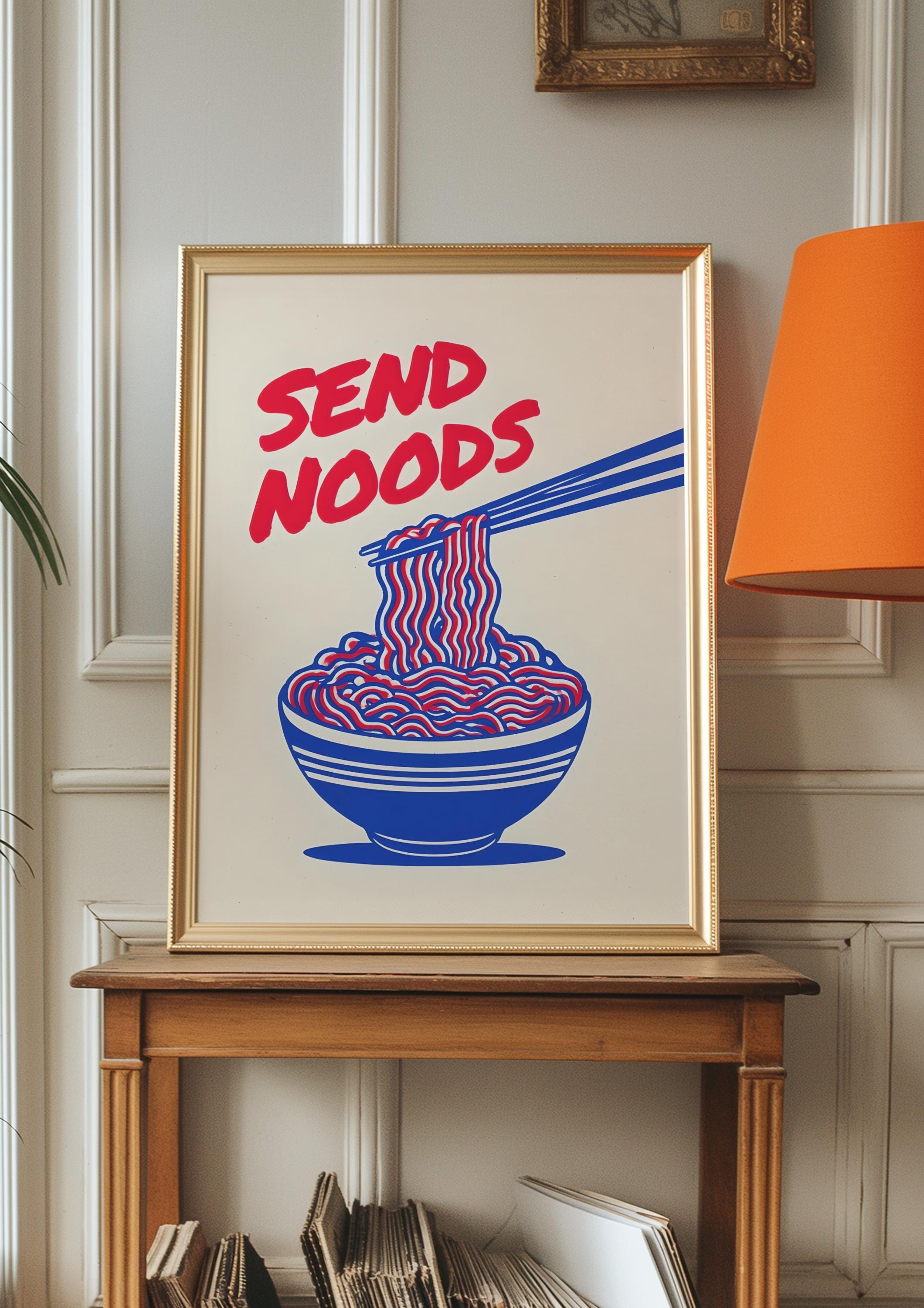 Send Noods Ramen Poster: Funny Retro Kitchen Wall Art (digital Download ...