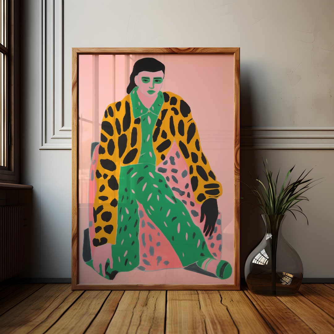 Abstract People Art, Colorful Mid Century Art, Vintage Art, Vintage ...