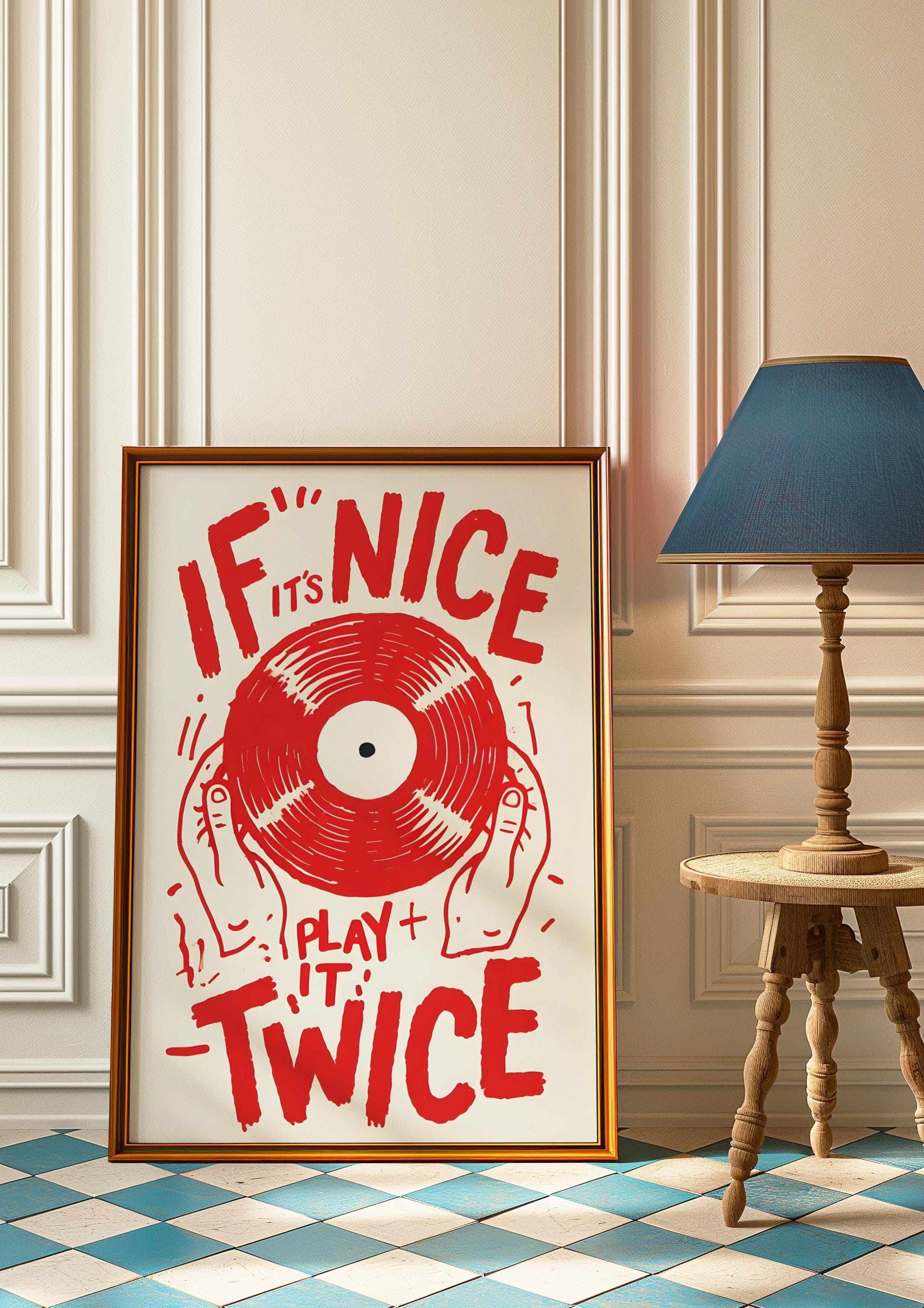 Retro Vinyl Record Print: Groovy Music Lover Wall Art (digital Download ...