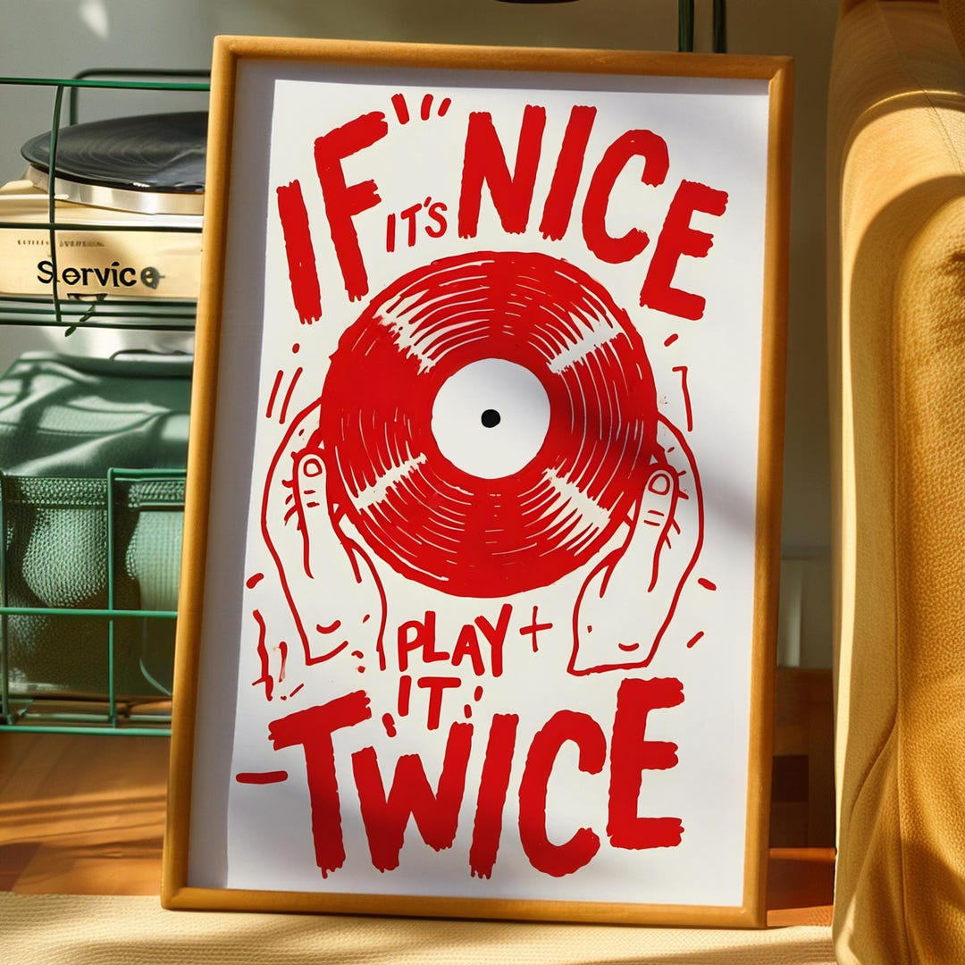 Retro Vinyl Record Print: Groovy Music Lover Wall Art (digital Download ...
