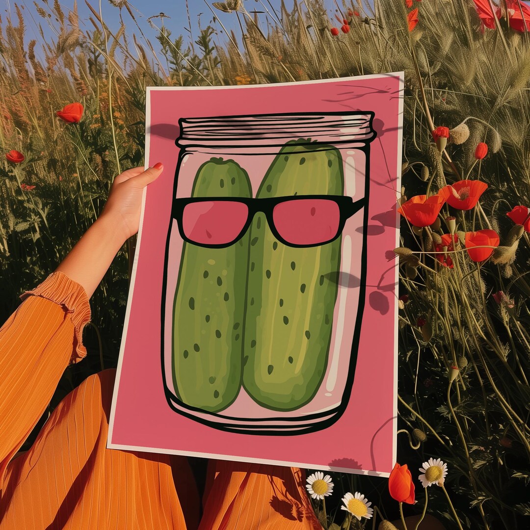 Funny Pickle Poster, Kitchen Print Fun Bright Print, Gift for Pickle ...