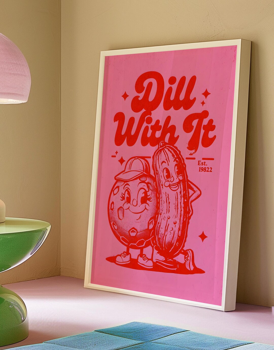 Funny Pickle Poster Fun Bright Print Gift for Pickle Lovers Funky ...