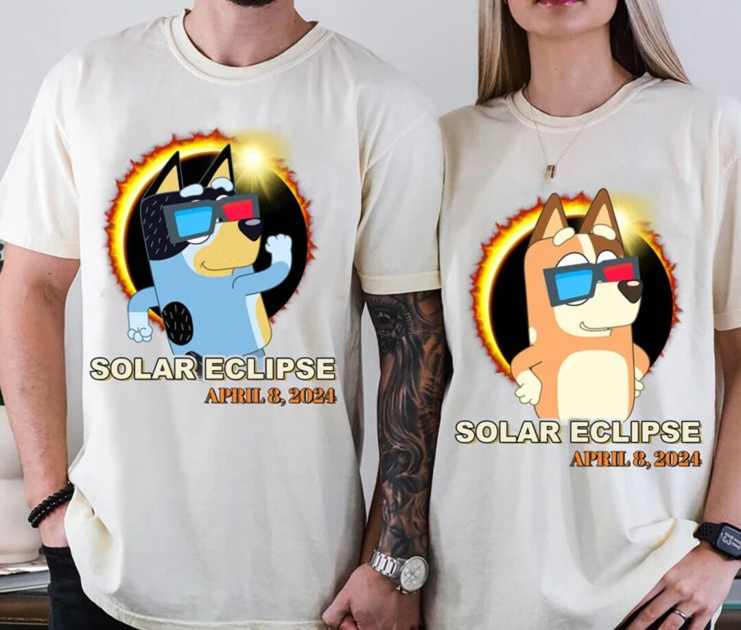 Bluey Total Solar Eclipse 2024 Custom Shirt, Personalized Bluey ...