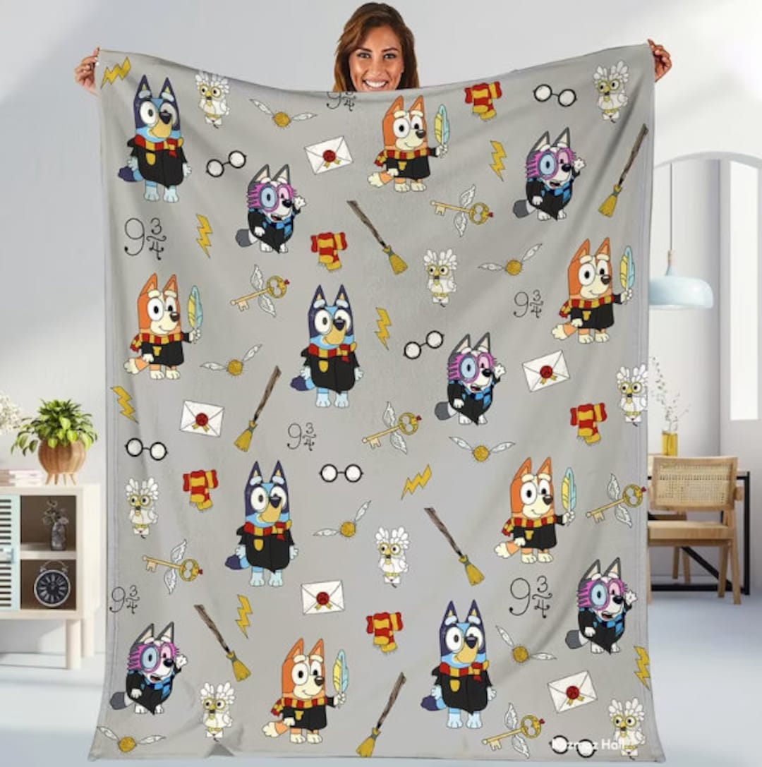Personalized Bluey Blanket, Bluey Family Soft Cozy Fleece Throw ...