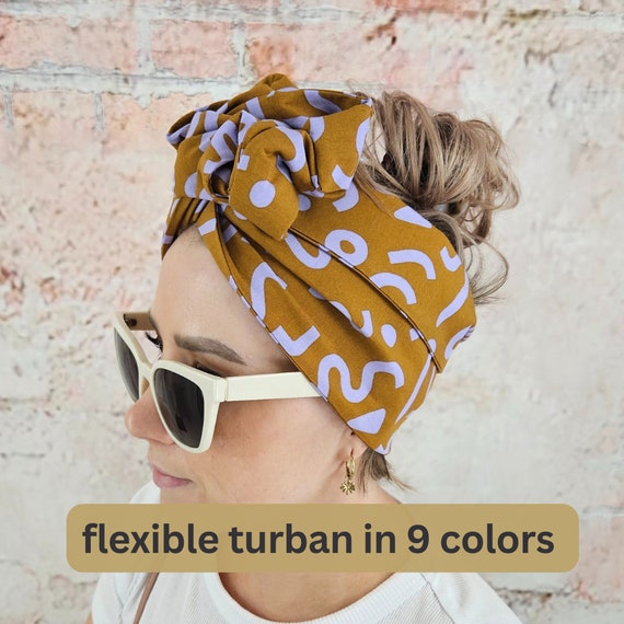 Flexible Turban With Wire Modular Headband Wire Hairband Knot Hairband Turban Geometric Pattern Wire Turban Turban Scarf Etsy