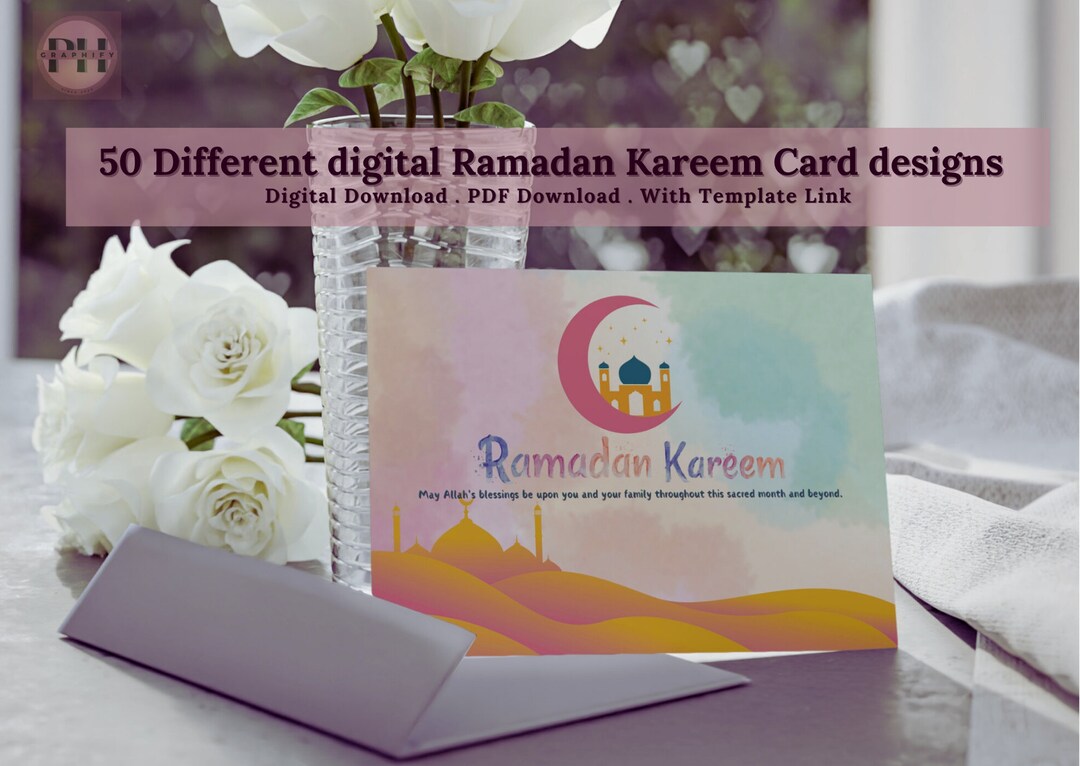 50 Different Ramadan Greeting Digital Card Designs Template Link - Etsy