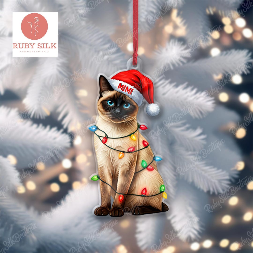 Custom Siamese Cat Christmas Ornament Decor, Siamese Cat Lover Decor ...