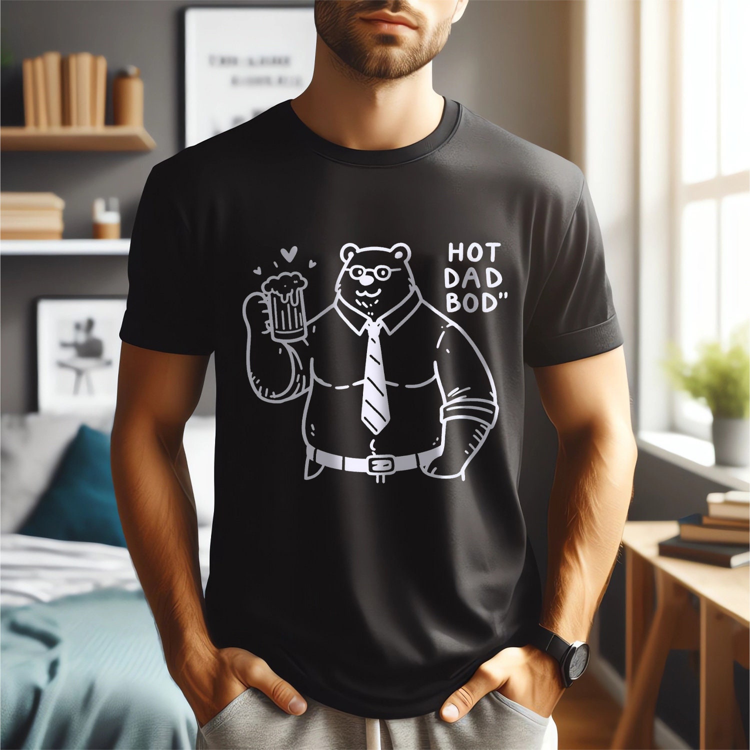 Hot Dad Bod Png, Funny Beer Dad Png, Bear Dad, Father's Day Gift, Gift ...