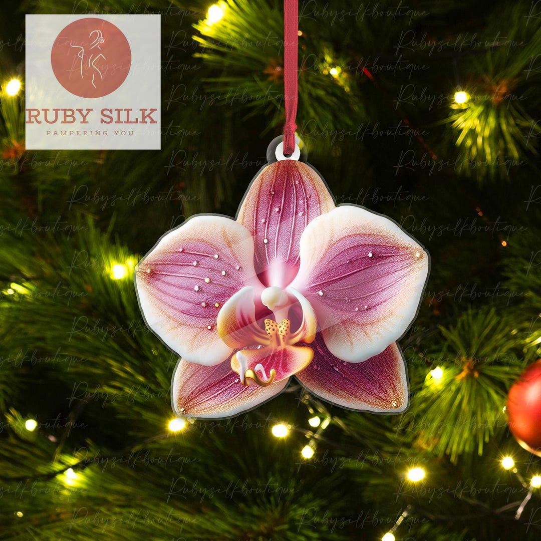2D FLAT Orchid Flower Ornament, Orchid Ornament, Flower Lover, Plant ...
