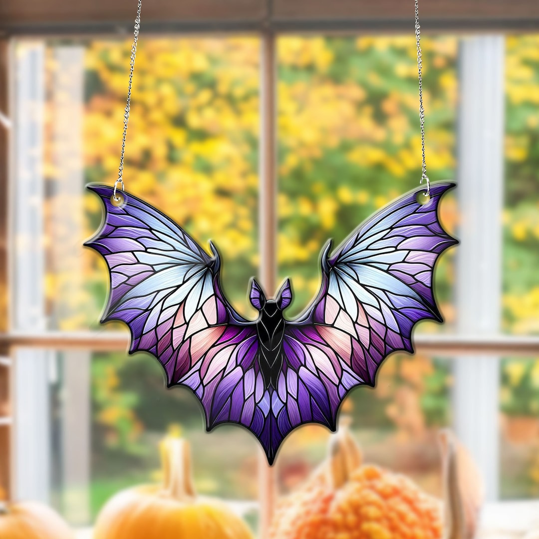 Bat Acrylic Window Hangings, Bat Lovers Gift, Spooky Bat Decoration ...