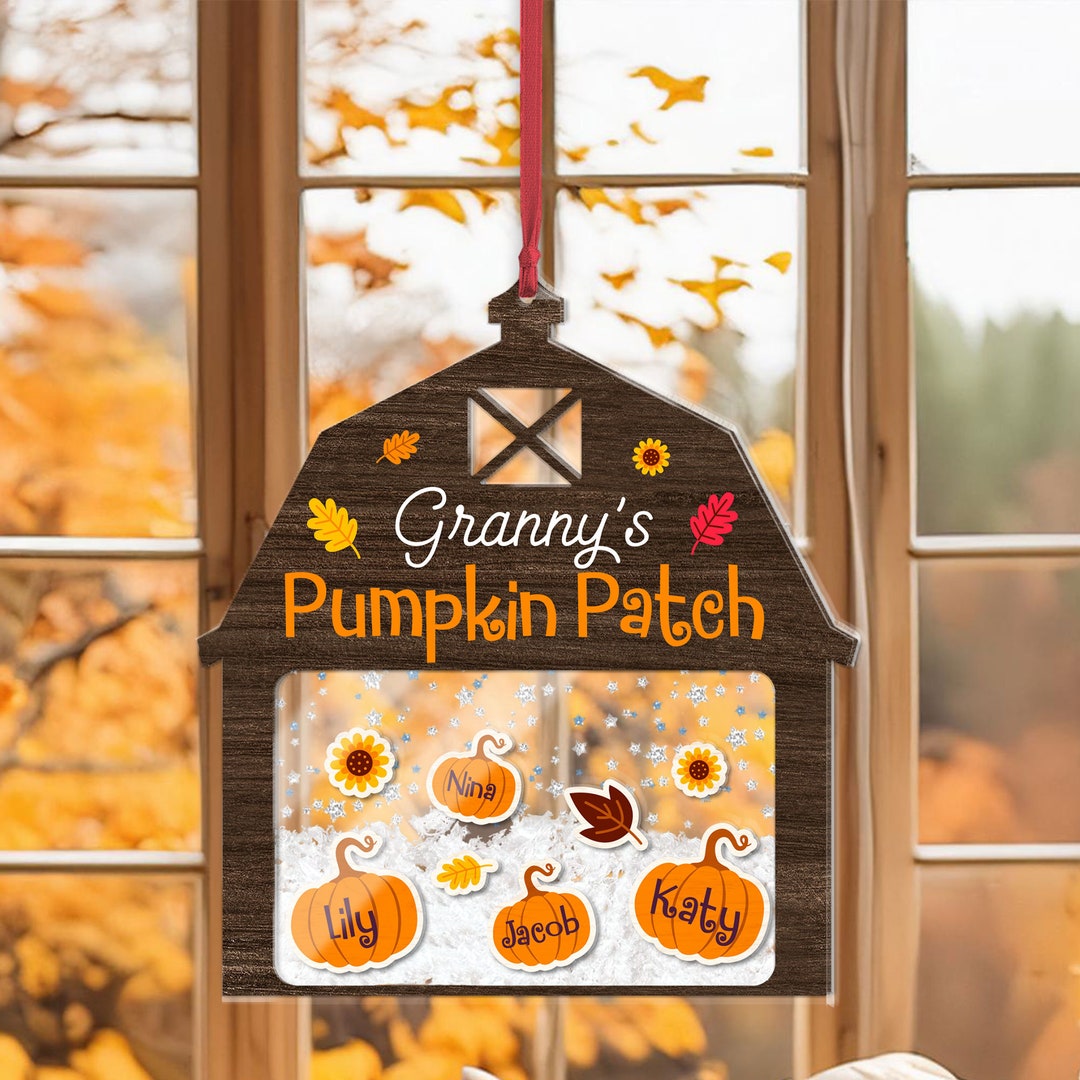 Personalized Fall Vibes Autumn Granny's Pumpkin Patch Shake Ornament ...