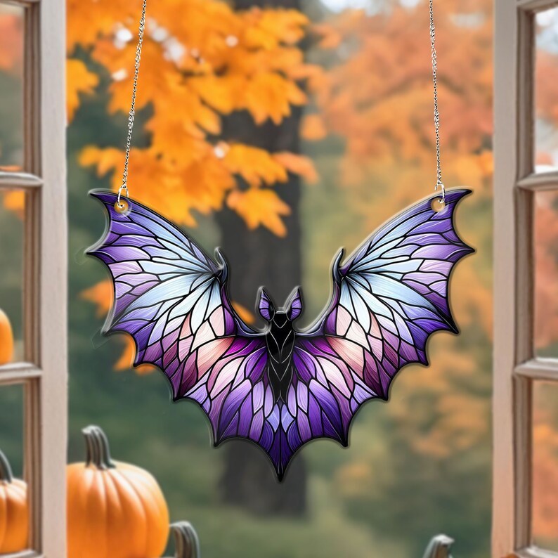 Bat Acrylic Window Hangings, Bat Lovers Gift, Spooky Bat Decoration ...