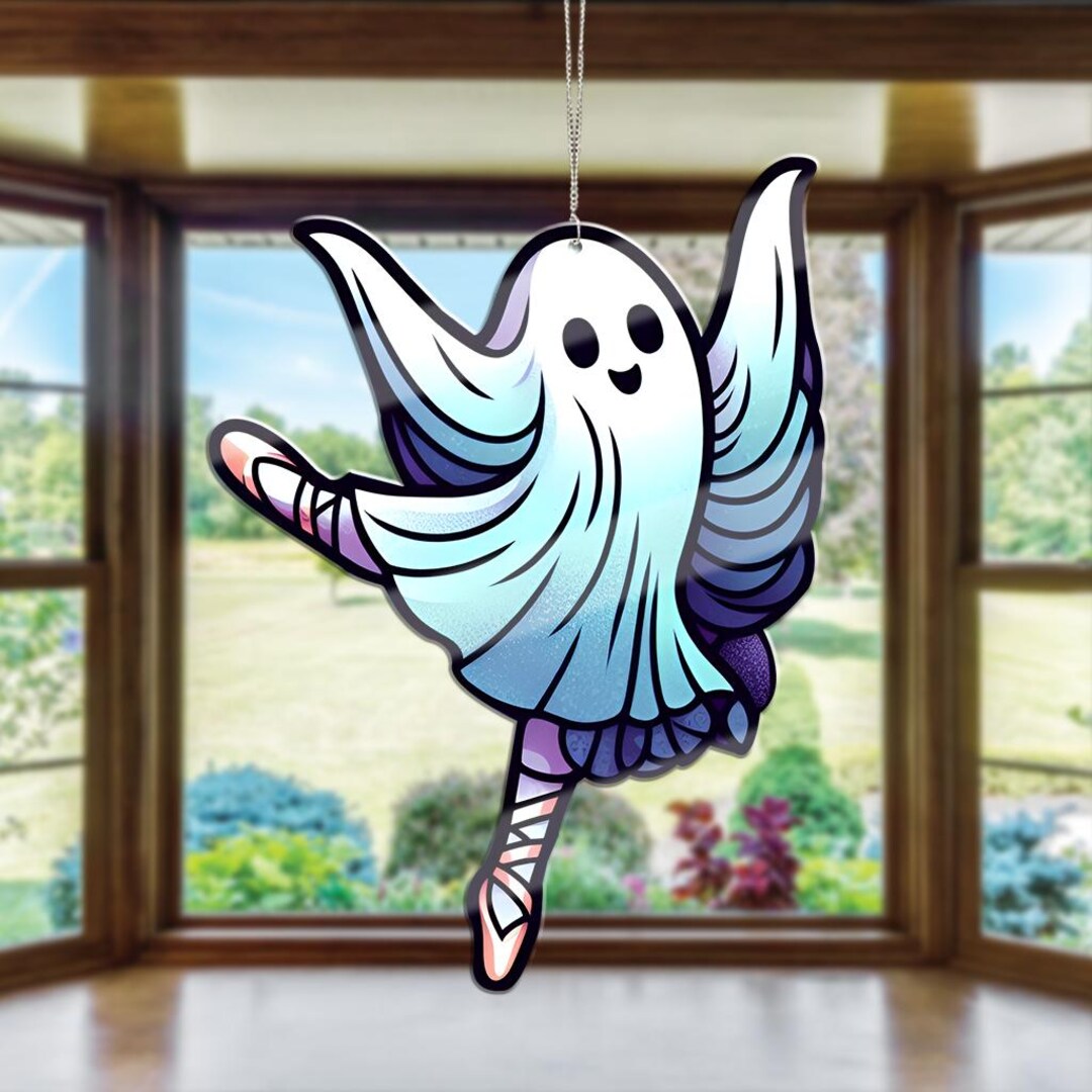 Ballet Ghost ACRYLIC Window Hanging, Funny Dance Ghost, Ghost Dance ...