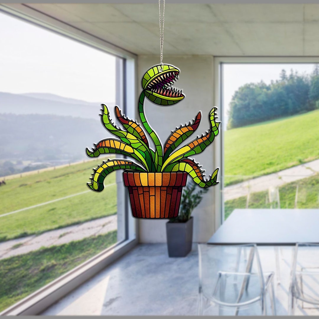 Venus Flytrap Plant ACRYLIC Window Hanging, Spooky Plant Decor ...